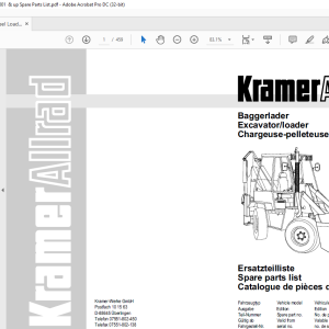 Kramer Allrad Wheel Loader 316 Series 2 Spare Parts List Manual ...