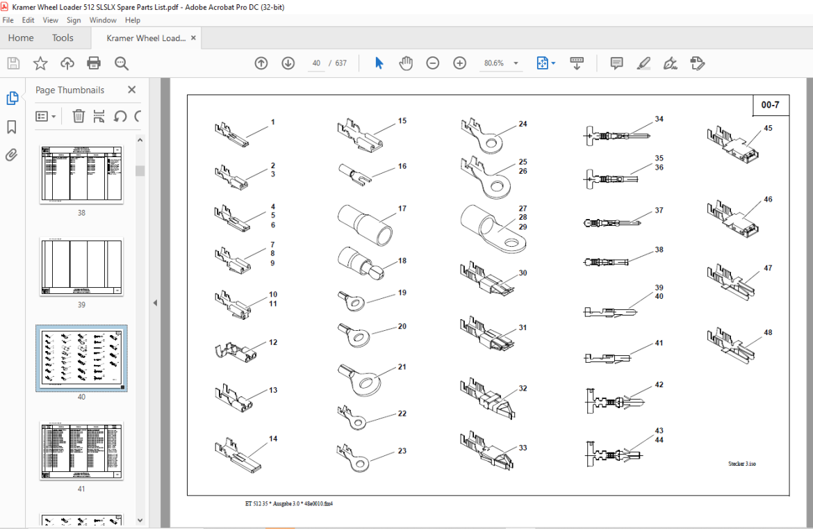 Kramer Allrad Wheel Loader 512 SL SLx Spare Parts List Manual - PDF ...
