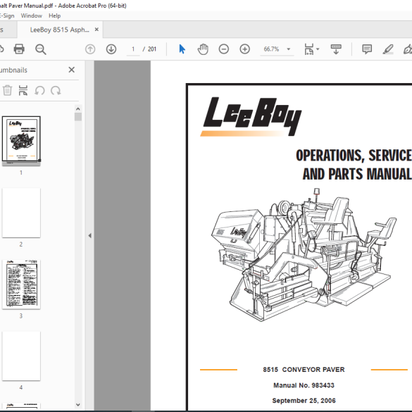 LEEBOY 8515 CONVEYOR PAVER Operations Service & Parts - HeyDownloads ...