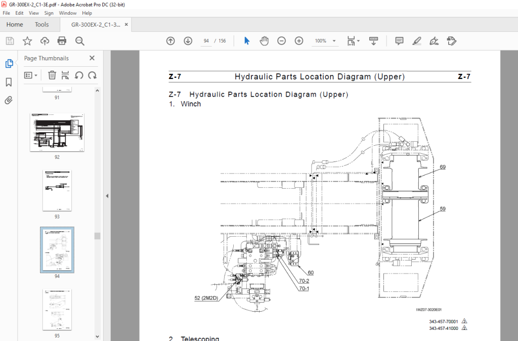 Tadano Faun Rough Terrain Crane GR-300EX-2 (Circuit Diagrams and Data ...