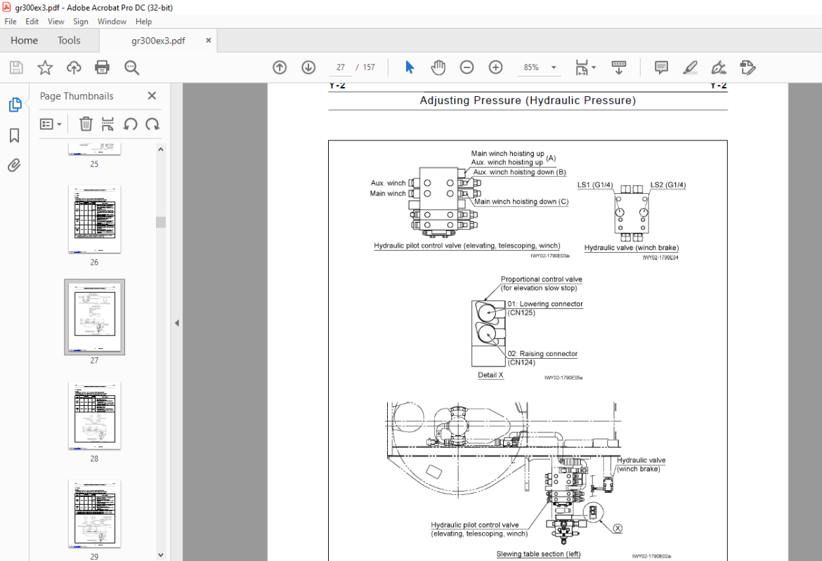Tadano Faun Rough Terrain Crane GR-300EX Circuit Diagram and Data ...