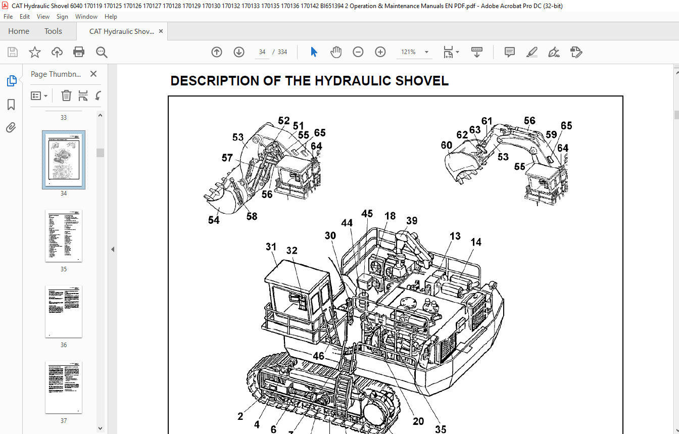 CAT 6040, 6040FS Hydraulic Shovel Operation & Maintenance Manual ...