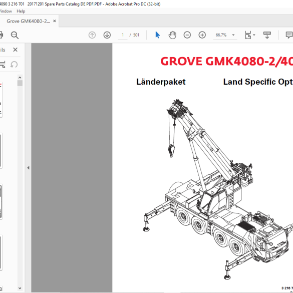 Grove Crane GMK 4080-2 GMK 4090 Land Specific Options Spare Parts ...