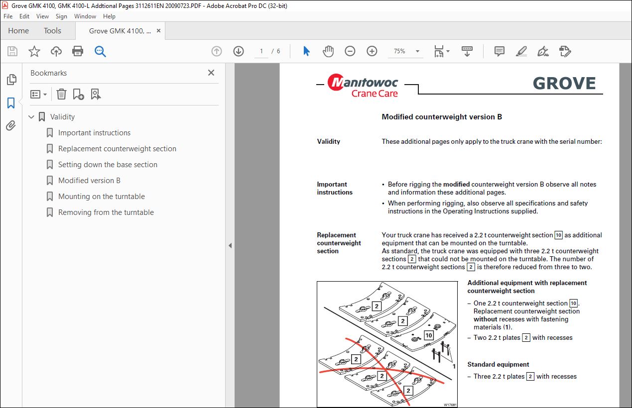 Grove Crane GMK 4100 GMK 4100-L Additional page 3112611 - PDF DOWNLOAD ...