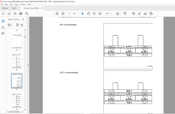 Grove Crane GMK 6300L Load Chart Manual 3205105 - PDF DOWNLOAD
