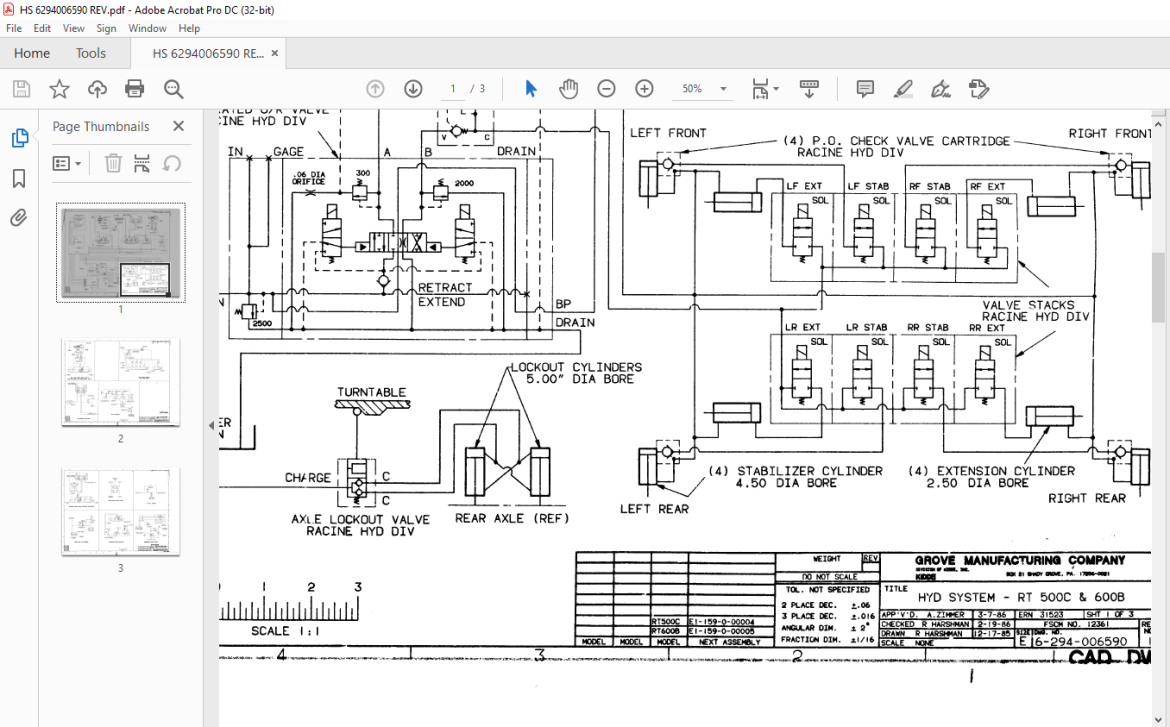 Grove Crane RT 500C Hydraulic Schematic Manual – PDF DOWNLOAD ...