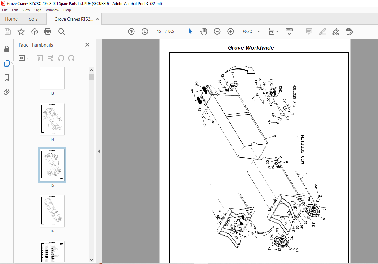 Grove Crane RT 528C Spare Parts Manual SN 70468 – PDF DOWNLOAD ...