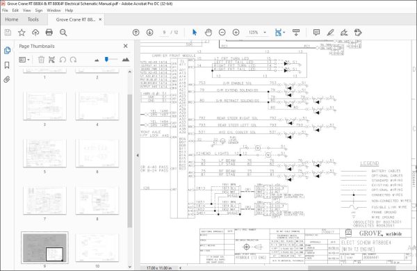 Grove Crane RT 880E4 & RT 880E4F Electrical Schematic Manual – PDF ...