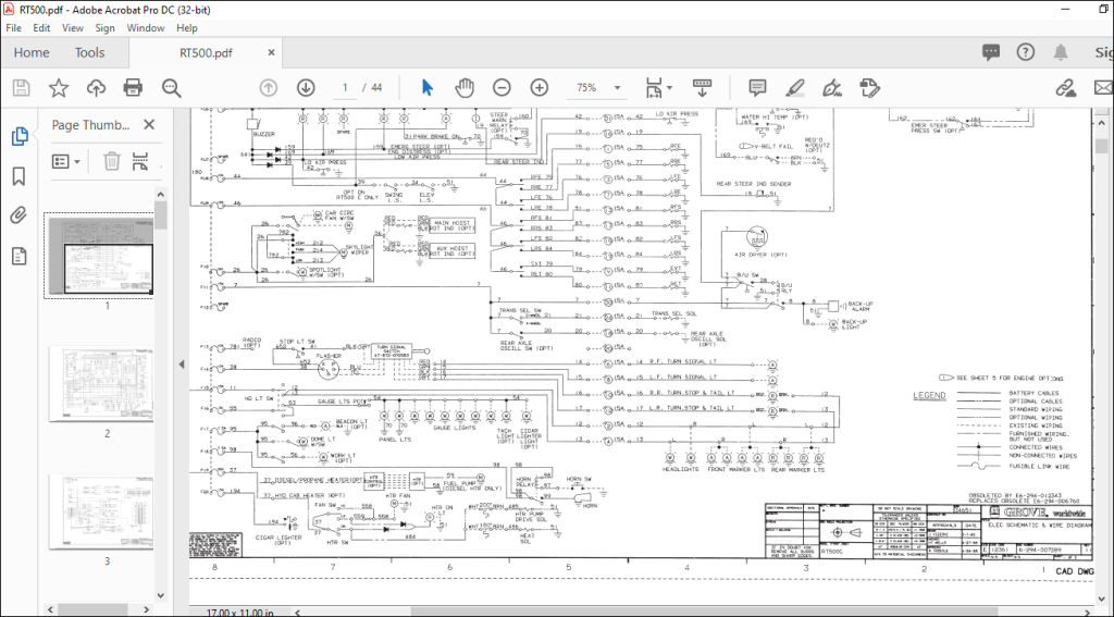 Grove Crane RT500 Electrical Schematic Manual – PDF DOWNLOAD ...