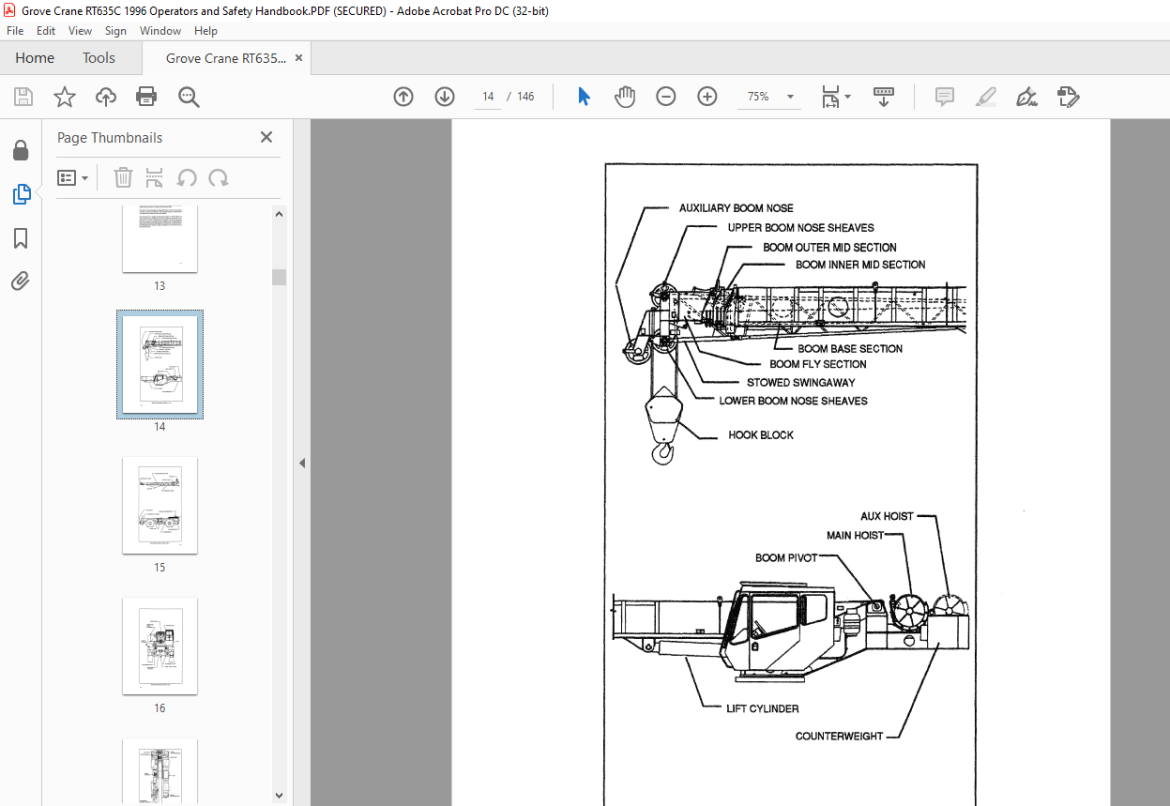 Grove Crane RT635C Series Operator's & Safety Handbook Manual - PDF ...