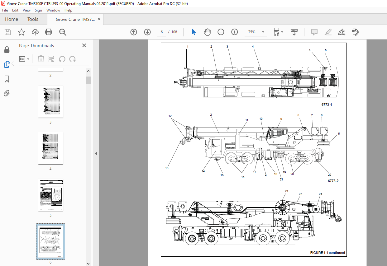 Grove Crane TMS 700E Operator's Manual 393-00 - PDF DOWNLOAD