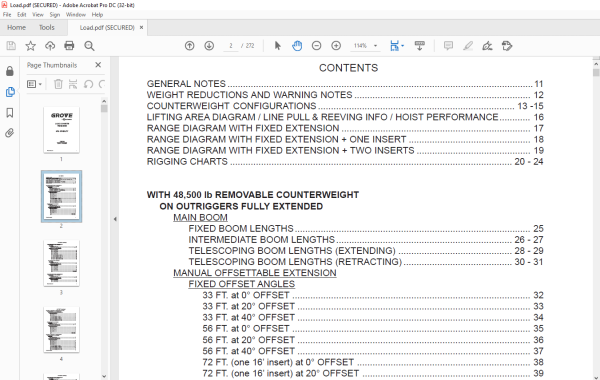 Grove Crane TMS 9000E Load Charts Manual SN 235370 – PDF DOWNLOAD ...