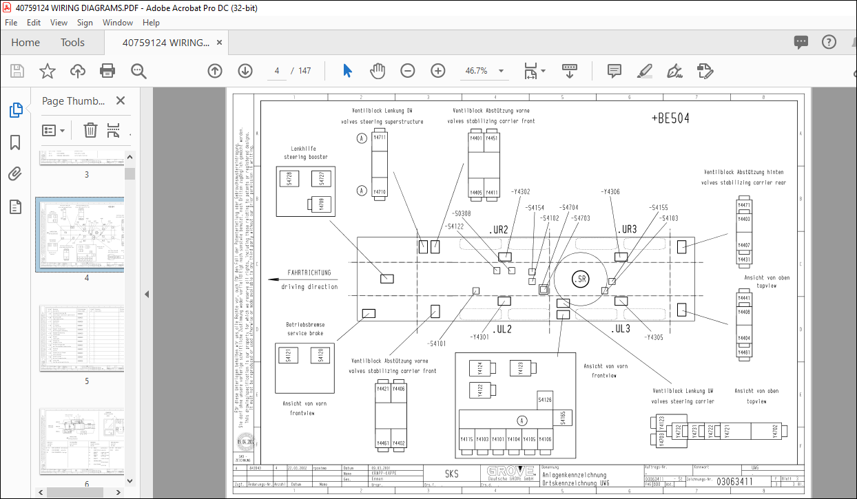 Grove GMK 4075 Electrical Schematic Manual - PDF DOWNLOAD