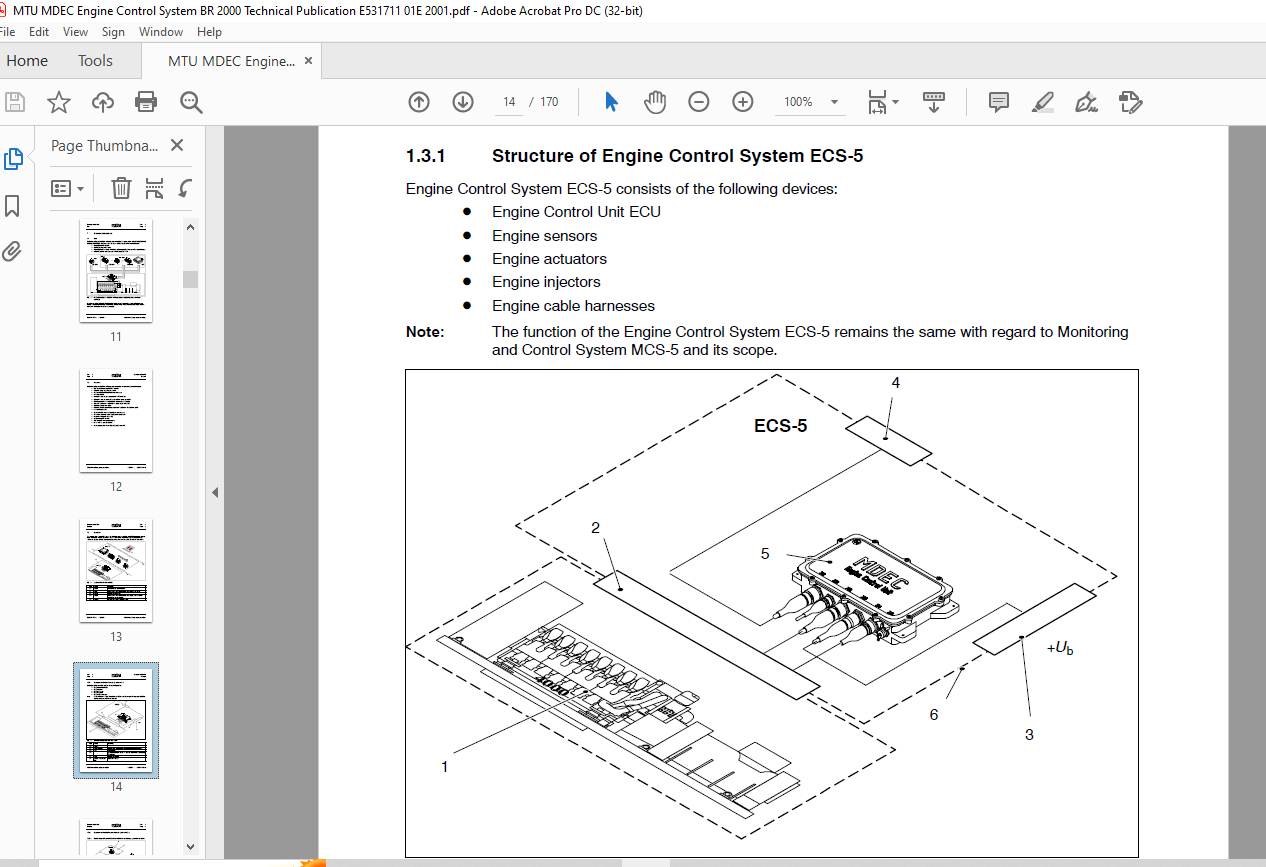 MTU BR 2000 BR 4000 MDEC Engine Control System Stationary generator ...