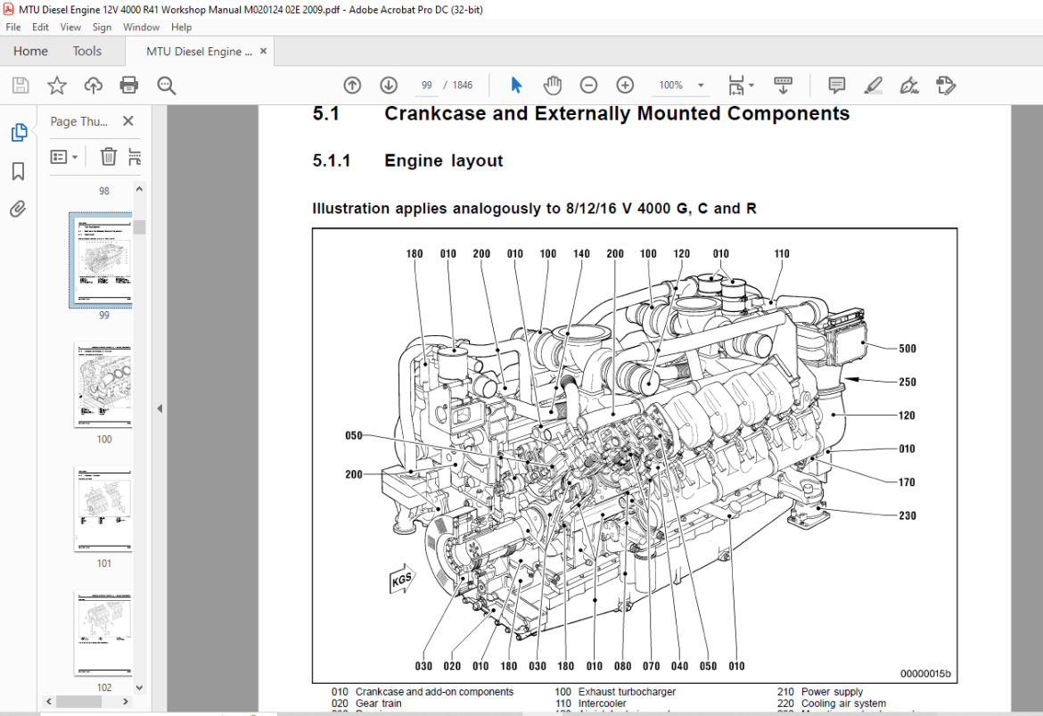 MTU Diesel Engine 12 V 4000 R41 16 V 4000 R41 Workshop Manual M020124 ...