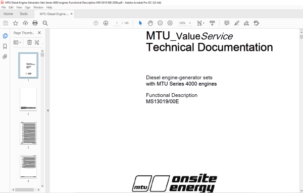 MTU Diesel engine-generator sets with MTU Series 4000 engines Technical ...