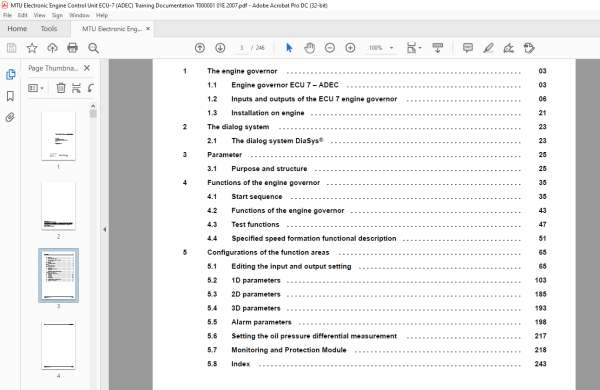 MTU Electronics Training Documentation for Electronic Engine Control ...