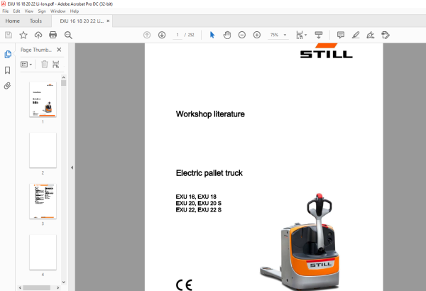 STILL STED Forklift Electric pallet truck EXU 16, EXU 18 EXU 20, EXU 20 ...