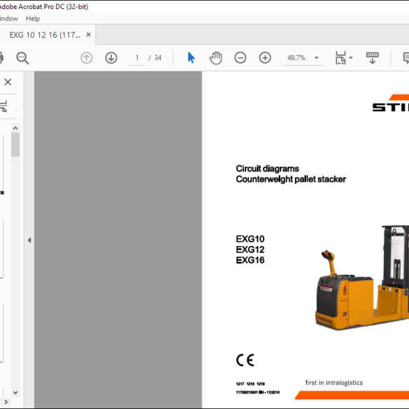 STILL STED forklift EXG10 EXG12 EXG16 Counterweight pallet stacker ...