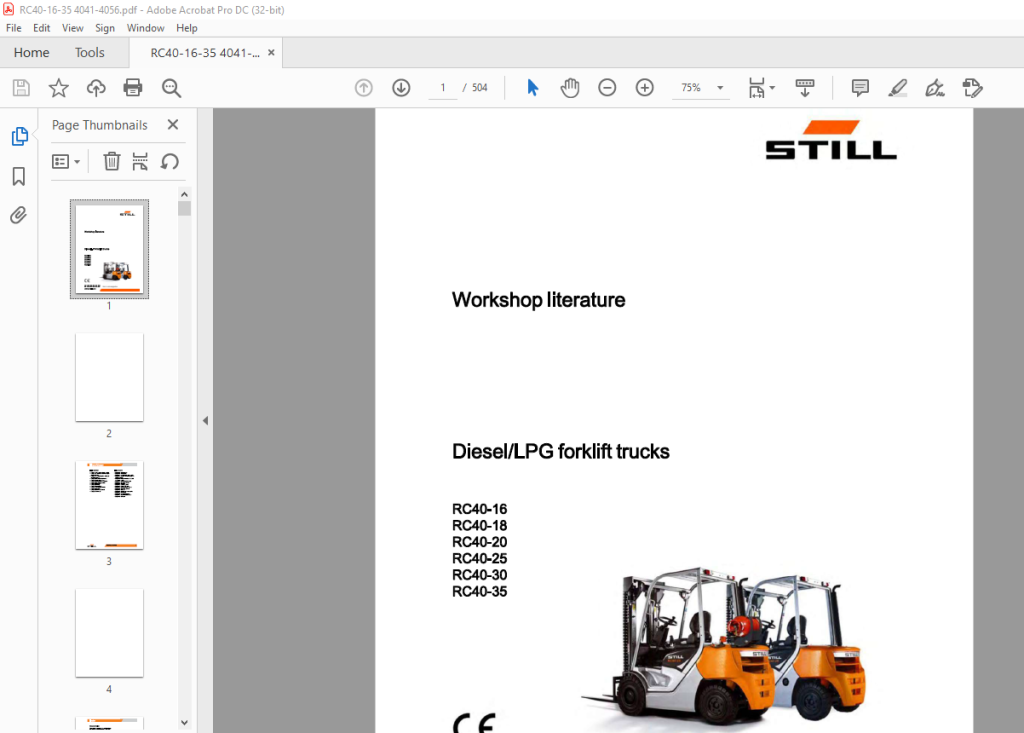 Still Diesel LPG forklift trucks RC40-16 RC40-18 RC40-20 RC40-25 RC40 ...