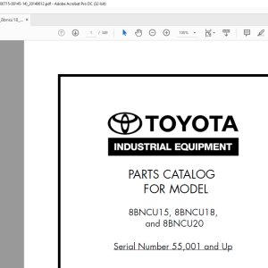 Toyota Forklift 8BNCU15 8BNCU18 & 8BNCU20 Parts Catalog - HeyDownloads ...