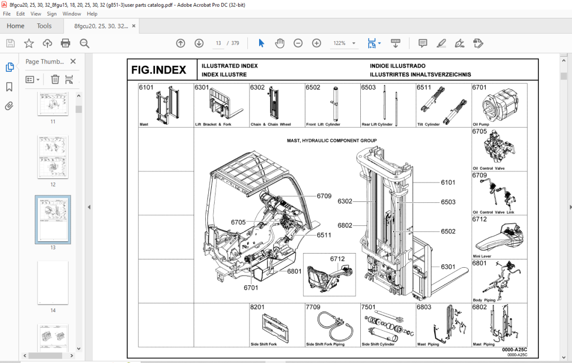 Toyota Forklift 8FGCU20 8FGCU25 8FGCU30 8FGCU32 8FGU15 8FGU18 8FGU20 ...