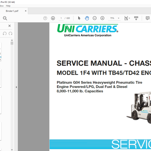 Unicarriers Forklift 2W2 Parts Manual PN PM3UC-2W2RP – PDF DOWNLOAD ...