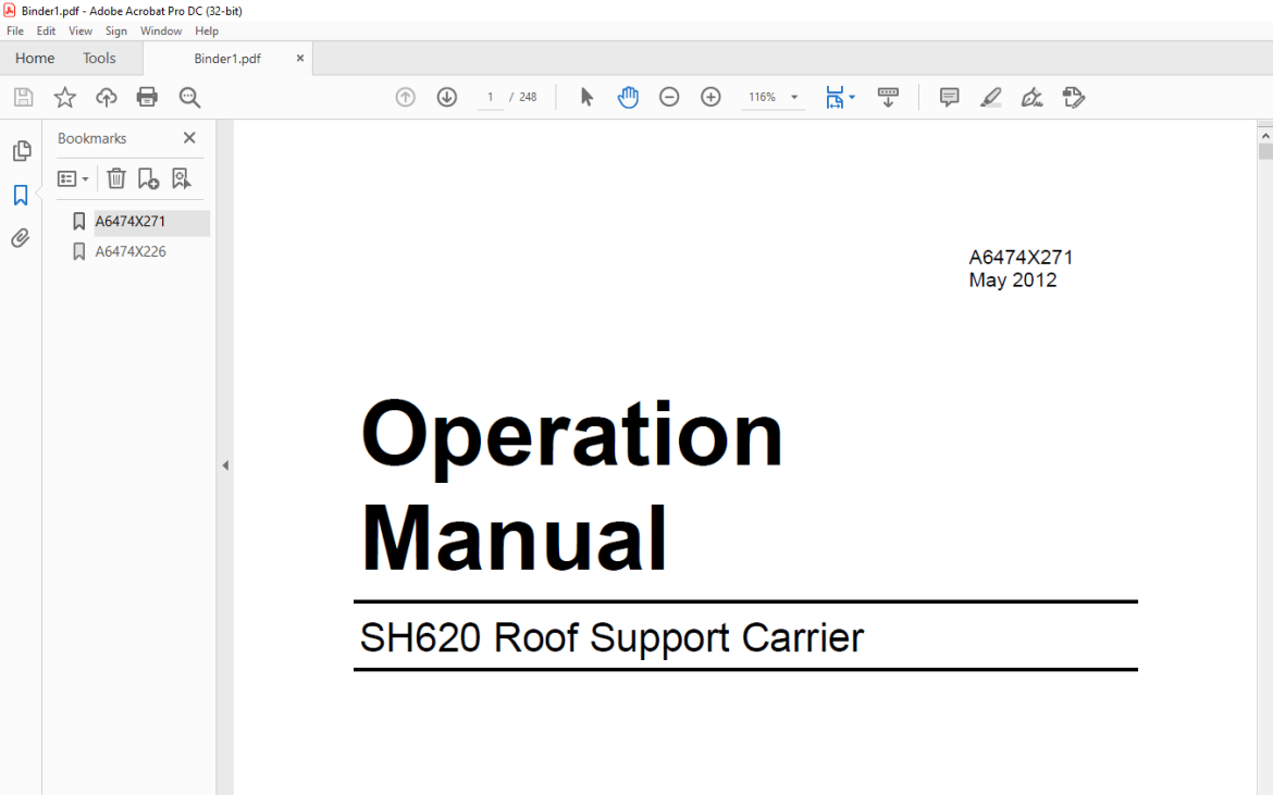 CAT 620 Roof Support Carrier Operation Manual BI630064 - PDF DOWNLOAD ...