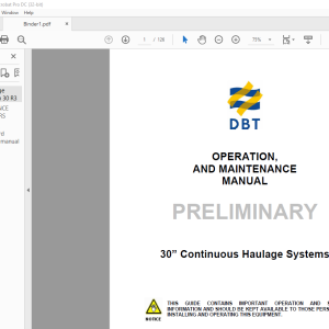 CAT DBT 30” Continuous Haulage Systems OPERATION AND MAINTENANCE MANUAL ...
