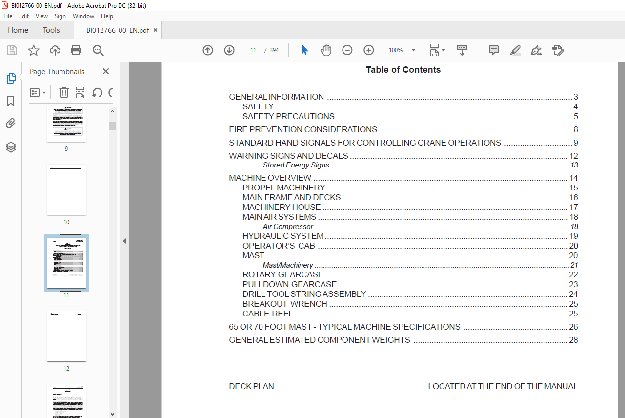 CAT MD6640 Blast Hole Drill Operation and Maintenance Manual SN ...