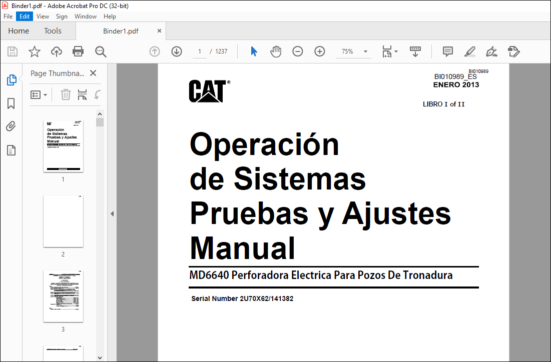 CAT MD6640 Perforadora Electrica Para Pozos De Tronadura Operación de ...