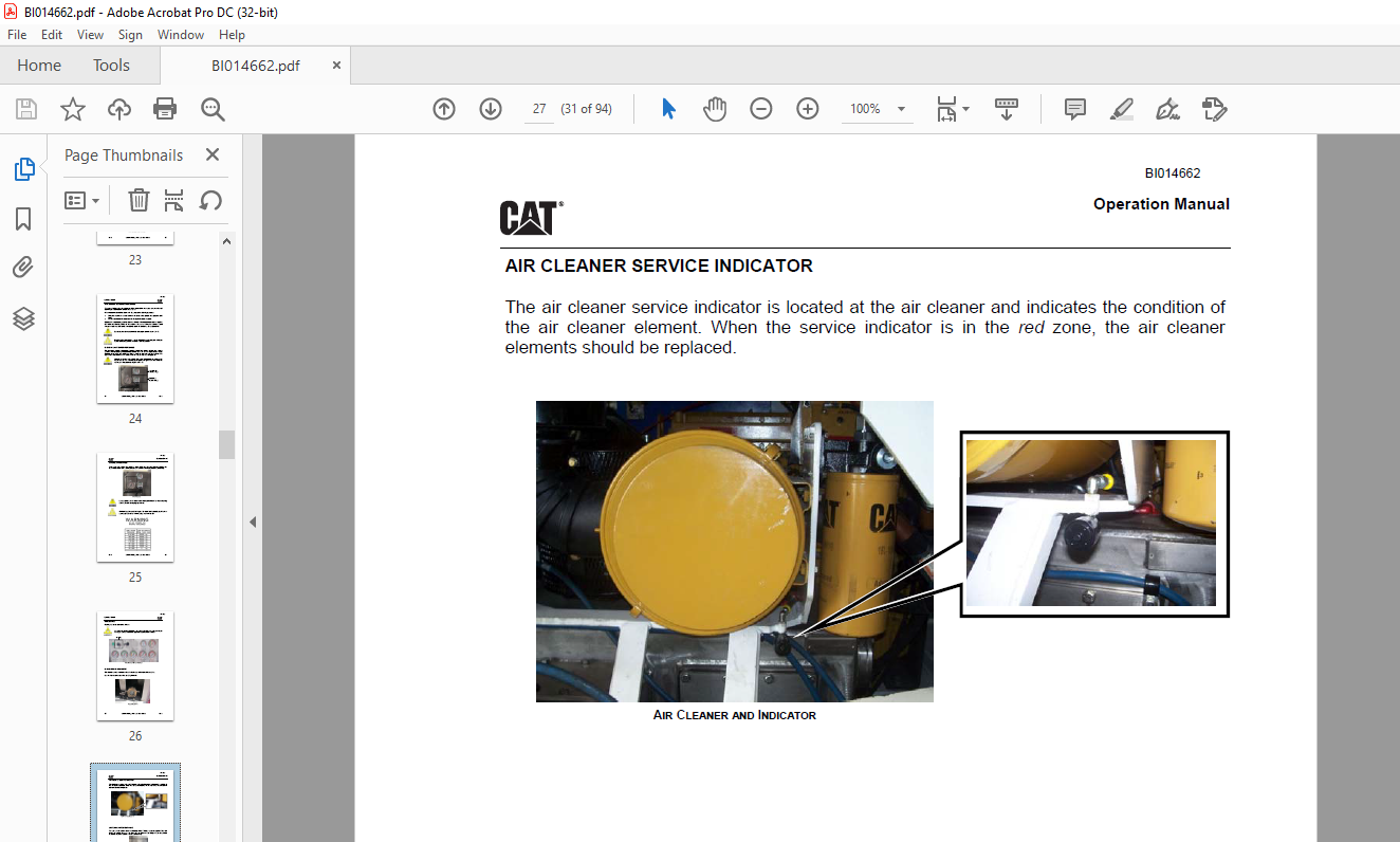 CAT SH660 HD Roof Support Carrier Operation Manual SN 5003990 – PDF ...