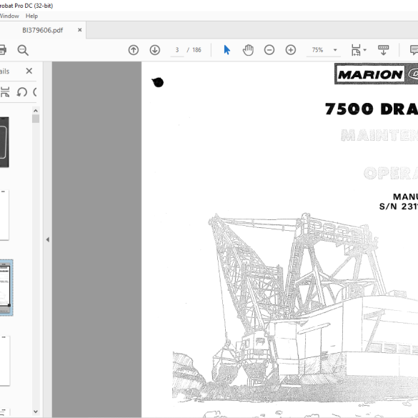 Cat Bucyrus Rapier W700E Walking Dragline Operators Manual BI379760 ...