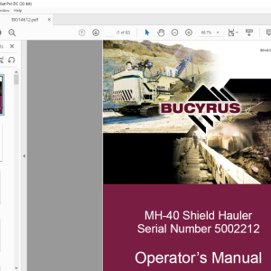 Cat Bucyrus MH-40 Shield Hauler Operator's Manual SN 5002212 - PDF ...
