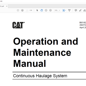 Cat Face Haulage Continuous Haulage System Operation and Maintenance ...