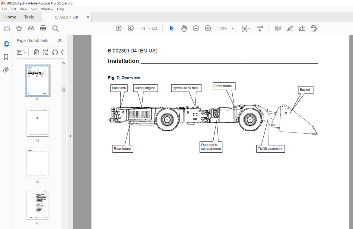 Cat SU488 LHD Scoop Operation & Maintenance Manual BI002301-04 - PDF ...