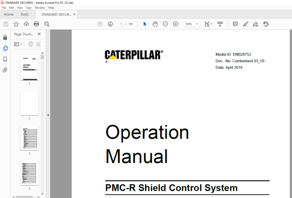 Caterpillar PMC-R Shield Control System Operation Manual EM028752 - PDF ...