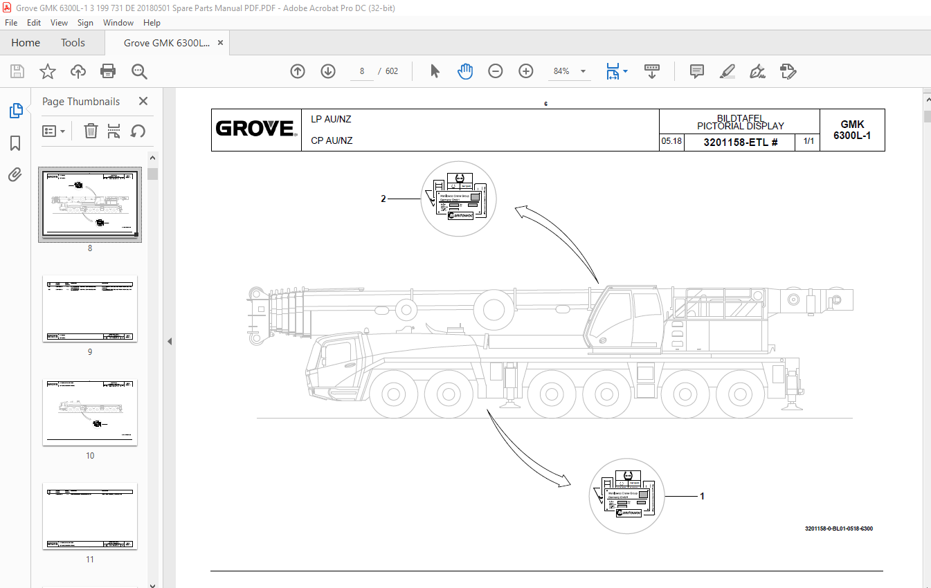 Grove Crane GMK 6300L-1 Country Specific Options Parts Manual 3199731 ...
