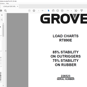 Grove Crane RT890E Load Chart Manual - HeyDownloads - Manual Downloads
