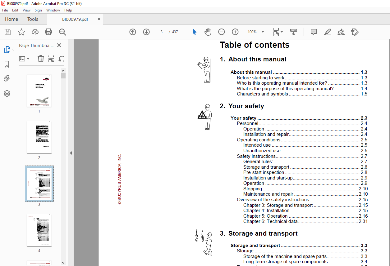 CAT Bucyrus Continuous Miner 25M3 Operation Manual BI000979 – PDF ...