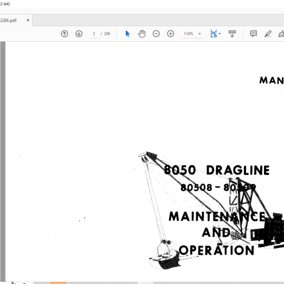 Cat Bucyrus 8050 Dragline 80508 & 80509 Maintenance & Operation Manual ...