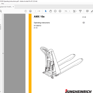 Jungheinrich Forklift AMX 10e Operating Instructions Manual ...