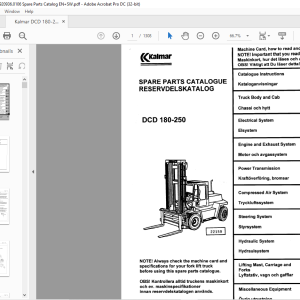 Kalmar DC16-1200EC Supplement Spare Parts Catalogue Manual 920936.5076 ...