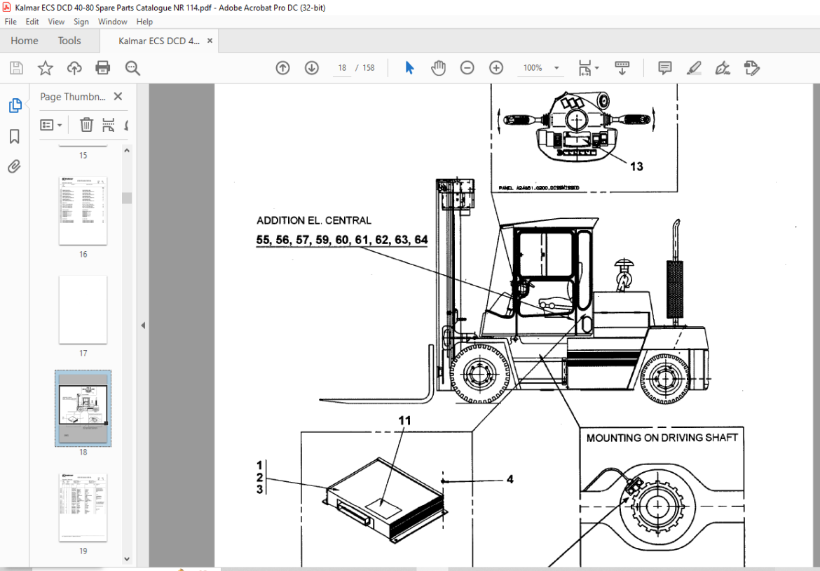 Kalmar Forklift Truck ECS DCD 40-80, DCD 90L Spare Parts Catalogue ...