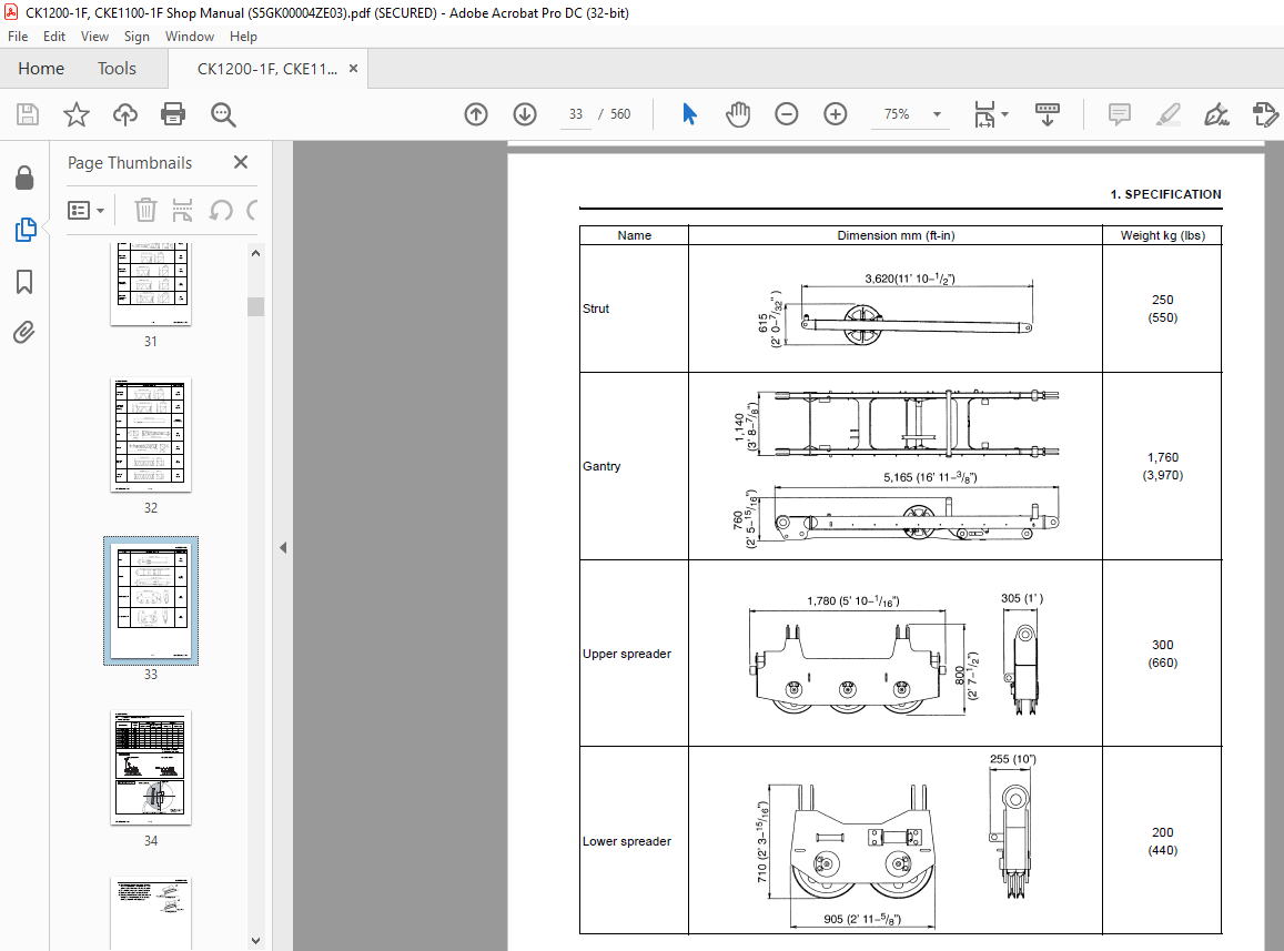 Kobelco CRANE CK1200 CKE1100 Shop Manual S5GK00004ZE03 - PDF DOWNLOAD ...