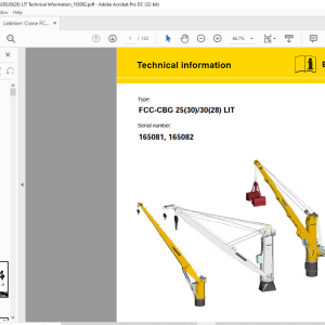 Liebherr Crane FCC-CBG 25(30)-30(28) LIT Technical Information Manual ...
