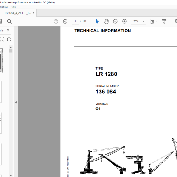 Liebherr Crawler Crane LR 1280 TECHNICAL INFORMATION MANUAL SN136084 ...