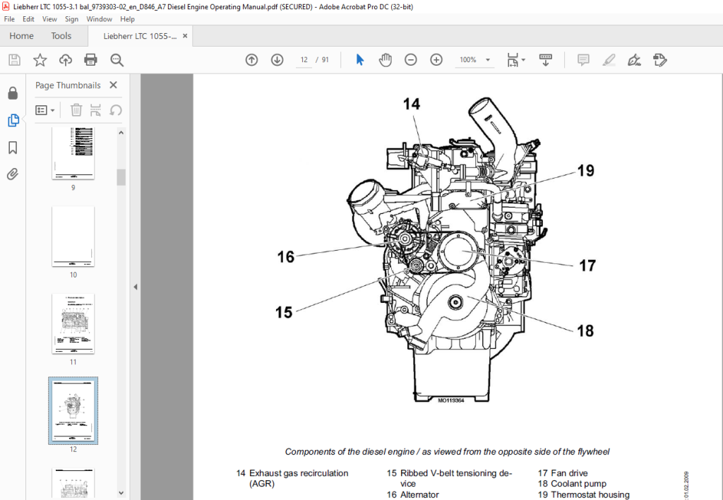 Liebherr D846 A7 Diesel Engine Operating Manual 9739303-02 - PDF ...