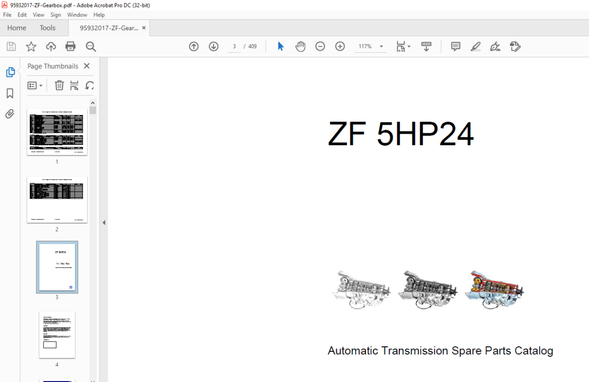 ZF 5HP24 Automatic Transmission Spare Parts Catalog Manual – PDF ...