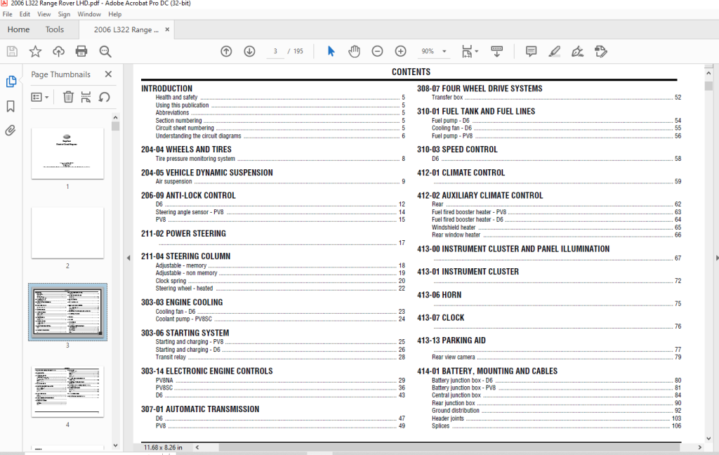 2006 L322 Range Rover LHD Electrical Circuit Diagrams Manual – PDF ...